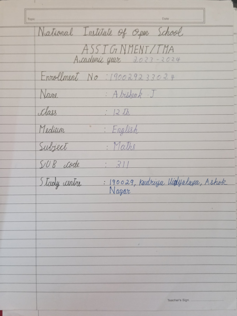 Maths Tma 2023-204 Abisheak | PDF