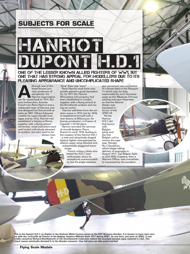 Hanriot H.D.1: A WW1 Fighter History | PDF | Aircraft | Aviation