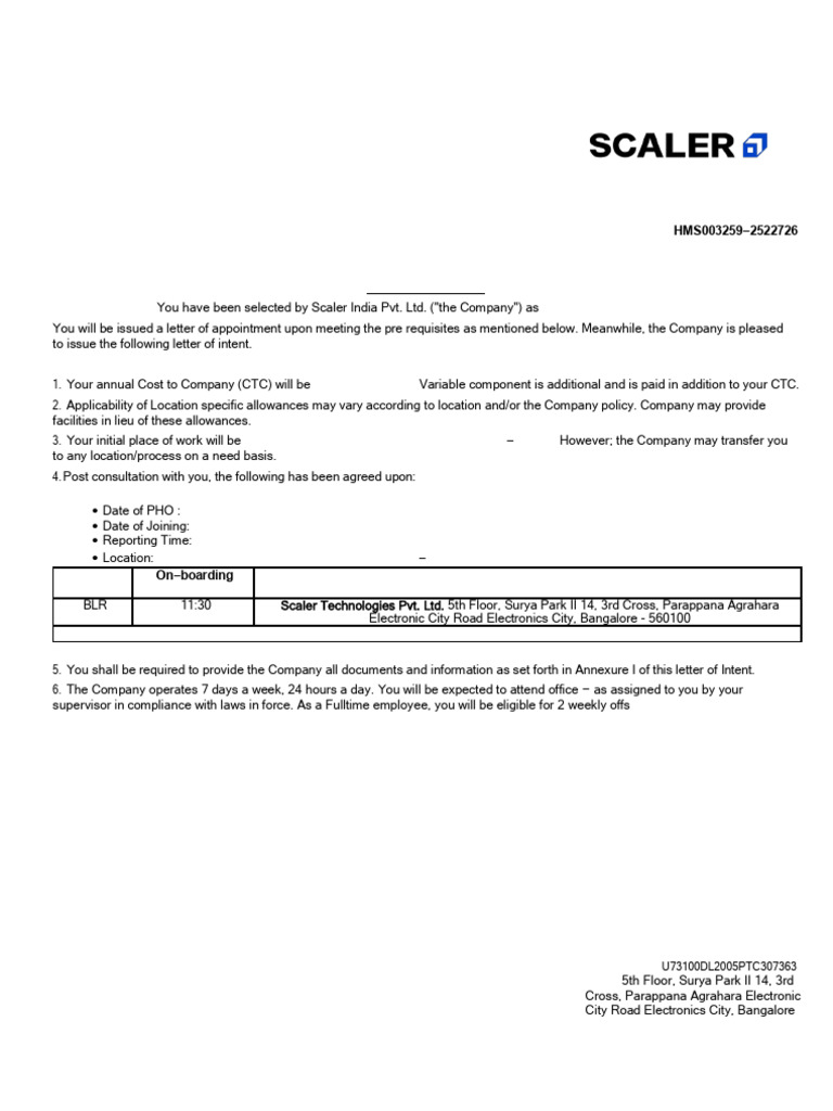 Genpact Offer Letter PDF Free | PDF | Incentive | Business