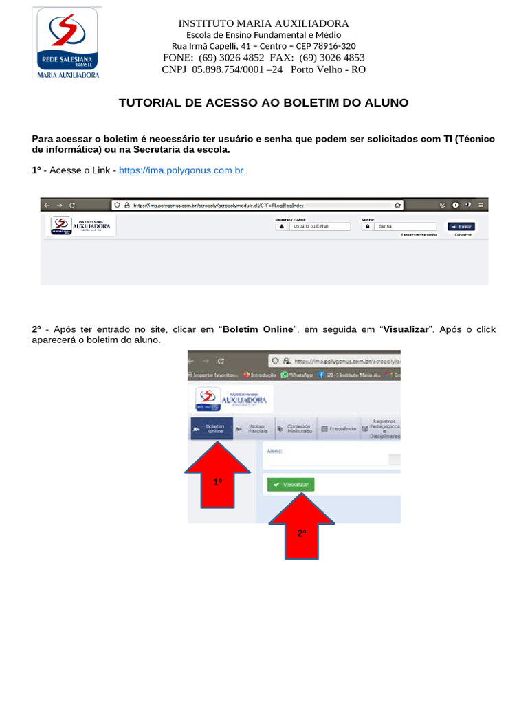 Tutorial-Acesso Ao Boletim Aluno-2 | PDF