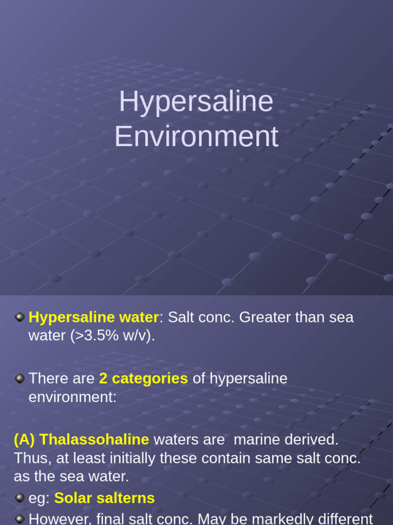 Understanding Hypersaline Environments | PDF
