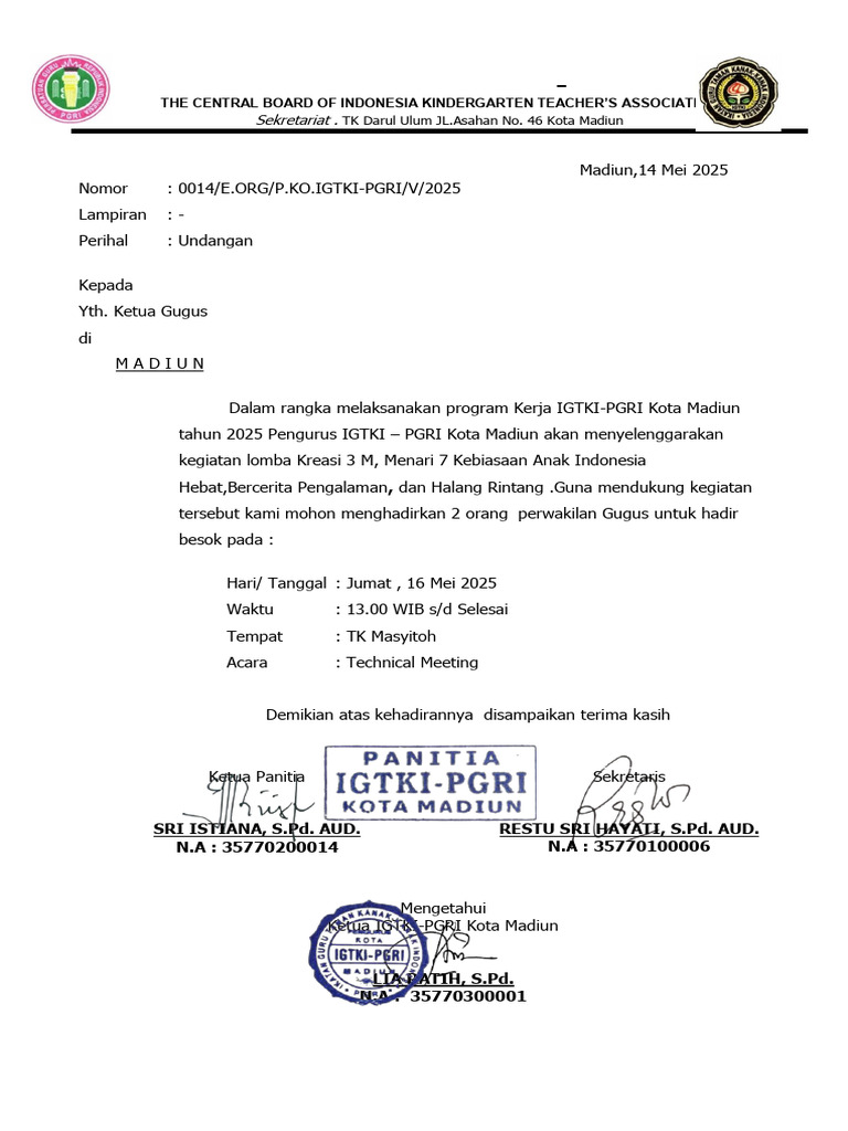 Undangan Gugus | PDF