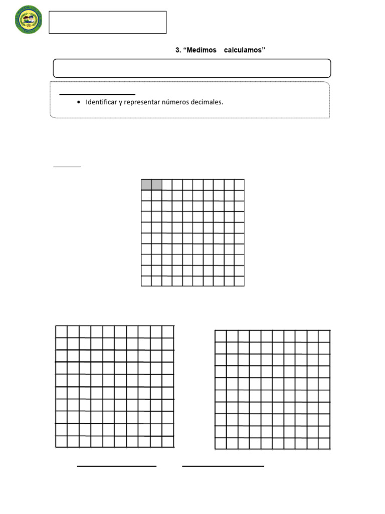 Representación de Números Decimales en 4º | PDF
