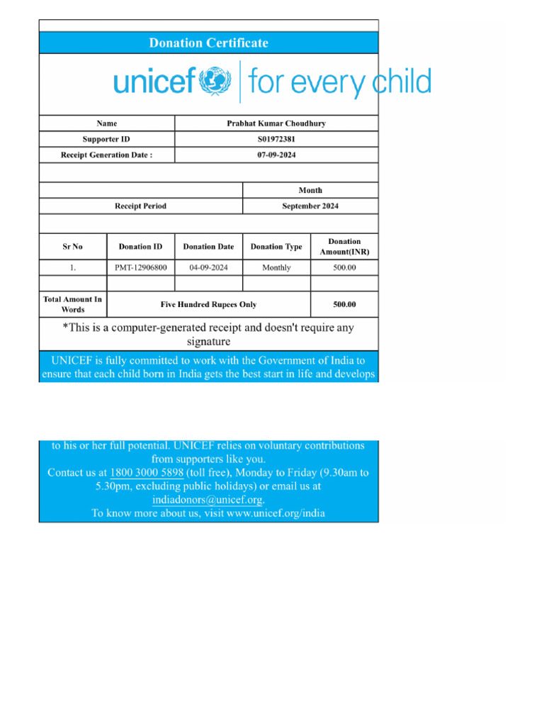 Donation Certificate | PDF