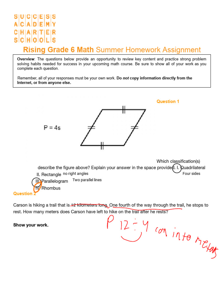 Golden Kami Export - Noah Y - Rising Gr6 - MATH - Summer Homework 2023 - Assignment | PDF ...