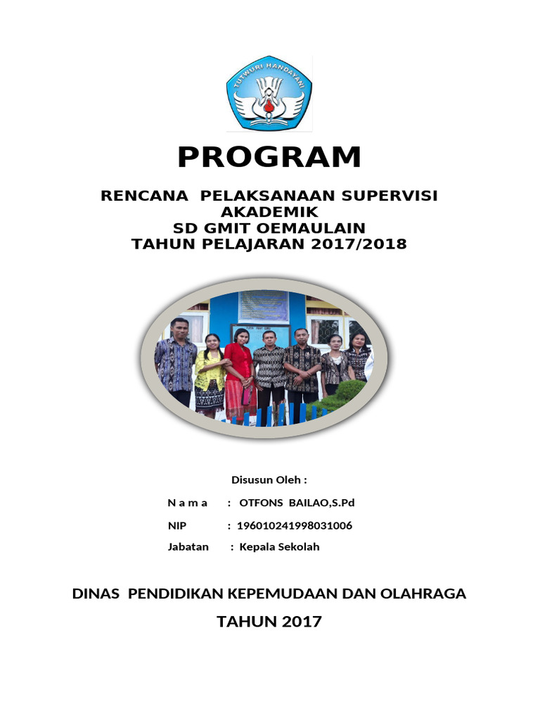Prog. Rencana Supervisi Akademik SD Gmit Oemaulain Tahun Pelajaran 2017-2018 | PDF