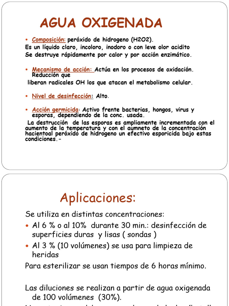 Mecanismo de Acción del Agua Oxigenada | PDF