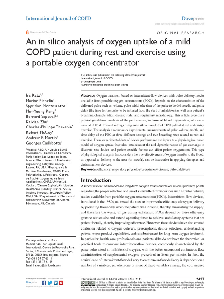 COPD 112473 An in Silico Analysis of Oxygen Uptake of A Mild Copd ...
