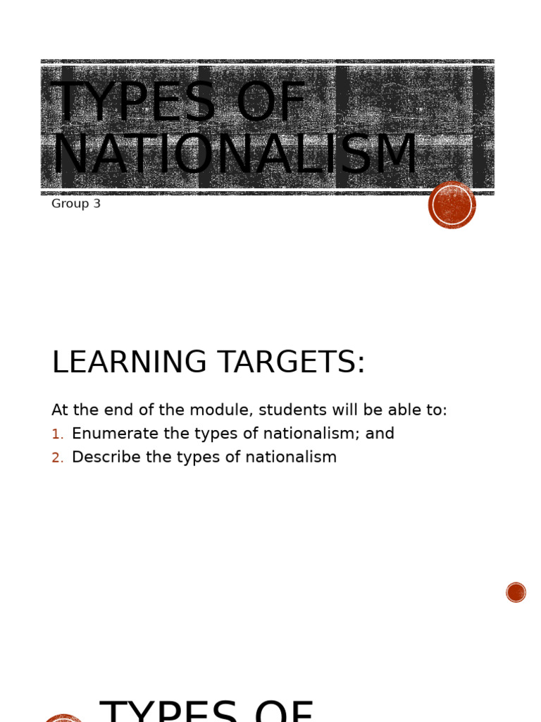 Types of Nationalism G 3 | PDF | Nationalism | Socialism