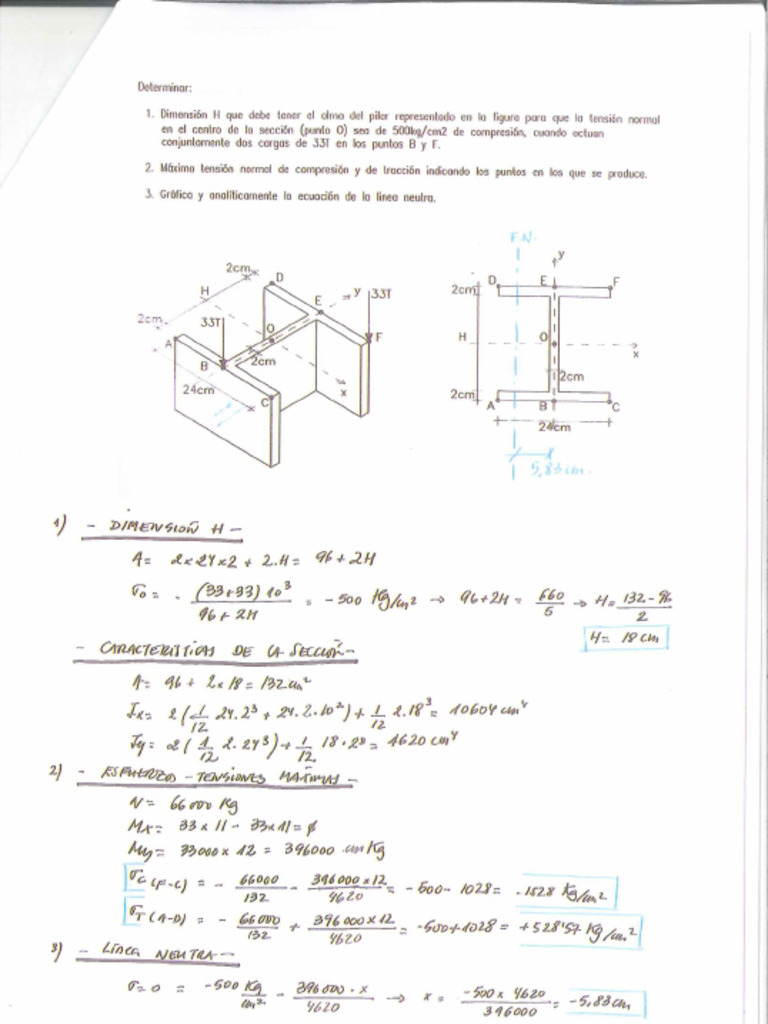 Tema 7-Flexión Esviada - EJERCICIOS | PDF