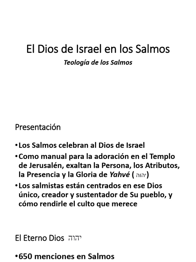 El Dios de Israel en los Salmos | PDF