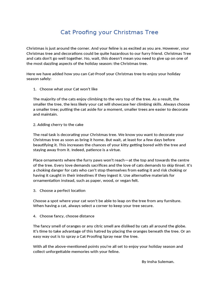 Cat Proofing Your Christmas Tree | PDF