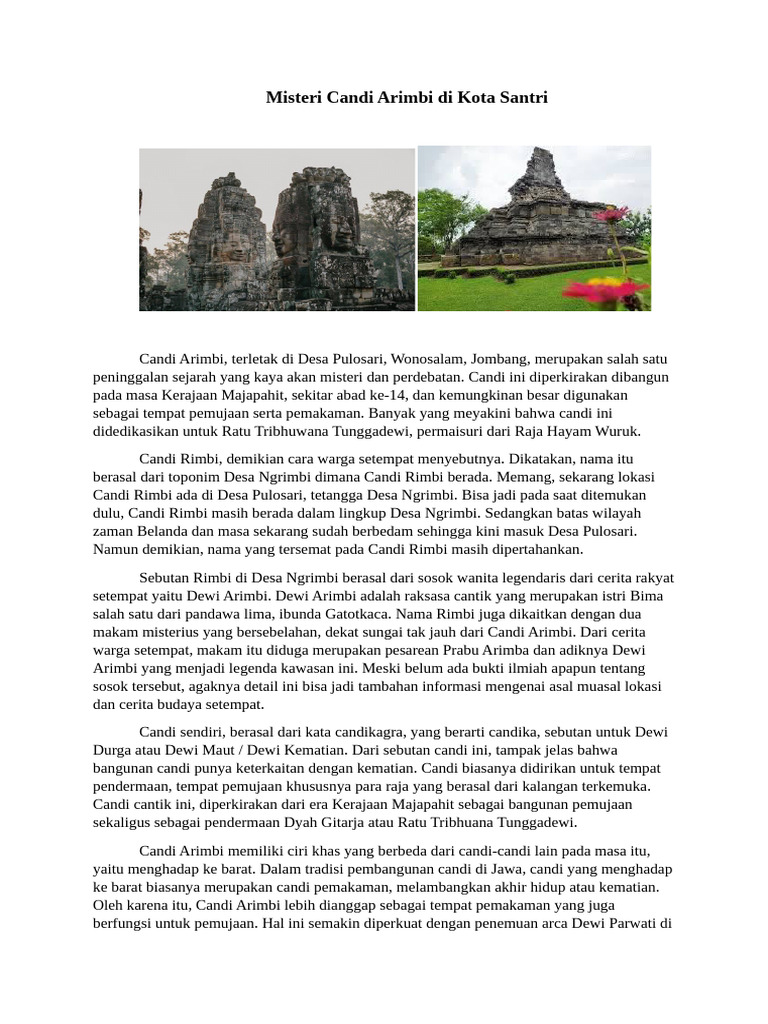 Misteri Candi Arimbi di Jombang | PDF