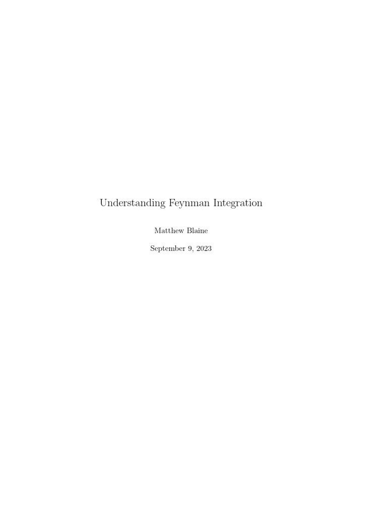 Feynman Integration Handout | PDF | Integral | Derivative