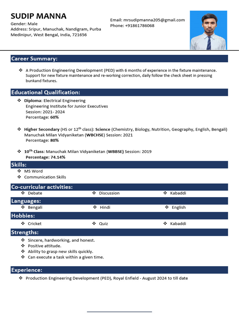 Sudip Manna cv-1 | PDF