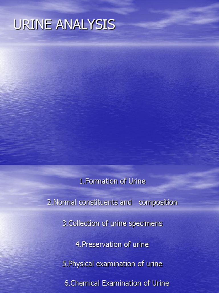 Urine Analysis | PDF | Urine | Chemistry