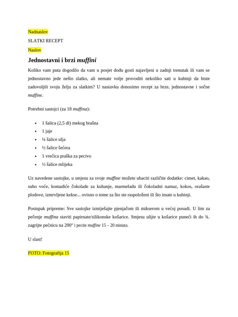 0 Slatki Recept | PDF