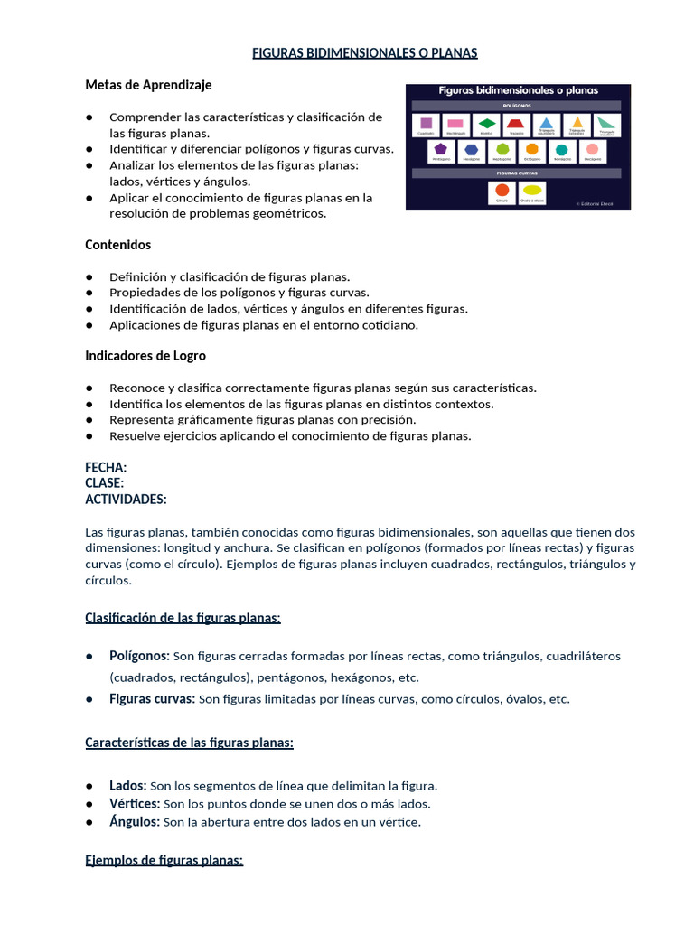FIGURAS BIDIMENSIONALES O PLANAS | PDF | Polígono | Rectángulo