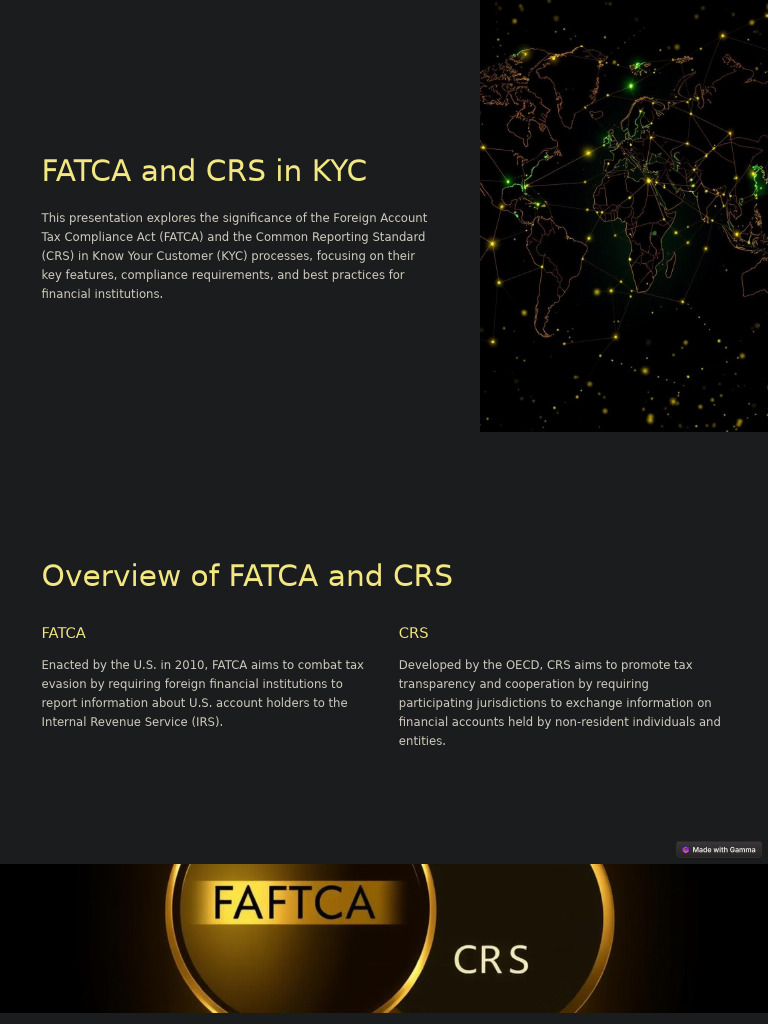 FATCA and CRS in KYC Compliance Guide | PDF | Regulatory Compliance | Taxes