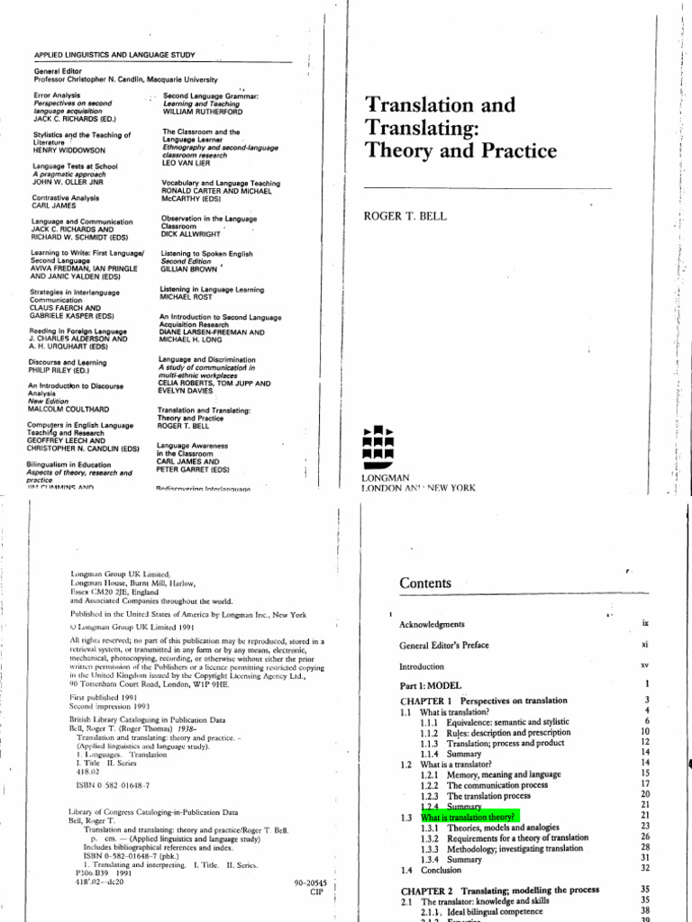 (Roger T. Bell, Christopher Candlin) Translation A | PDF
