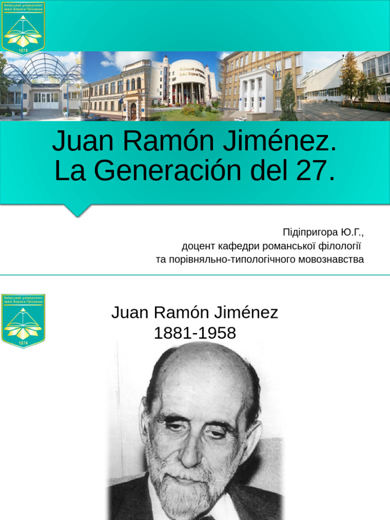 Juan Ramón Jiménez y la Generación del 27 | PDF | Literatura en español ...