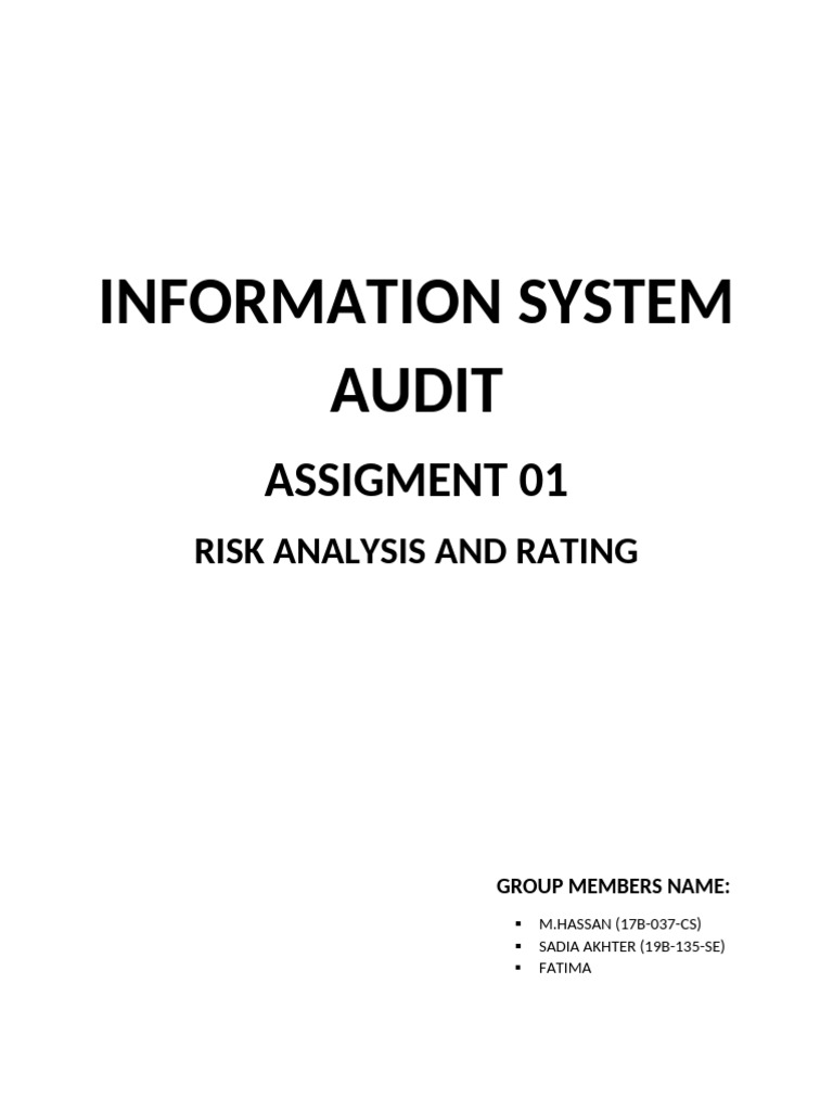 Is Audit Assigment # 01 | PDF | Hazards | Clinical Medicine