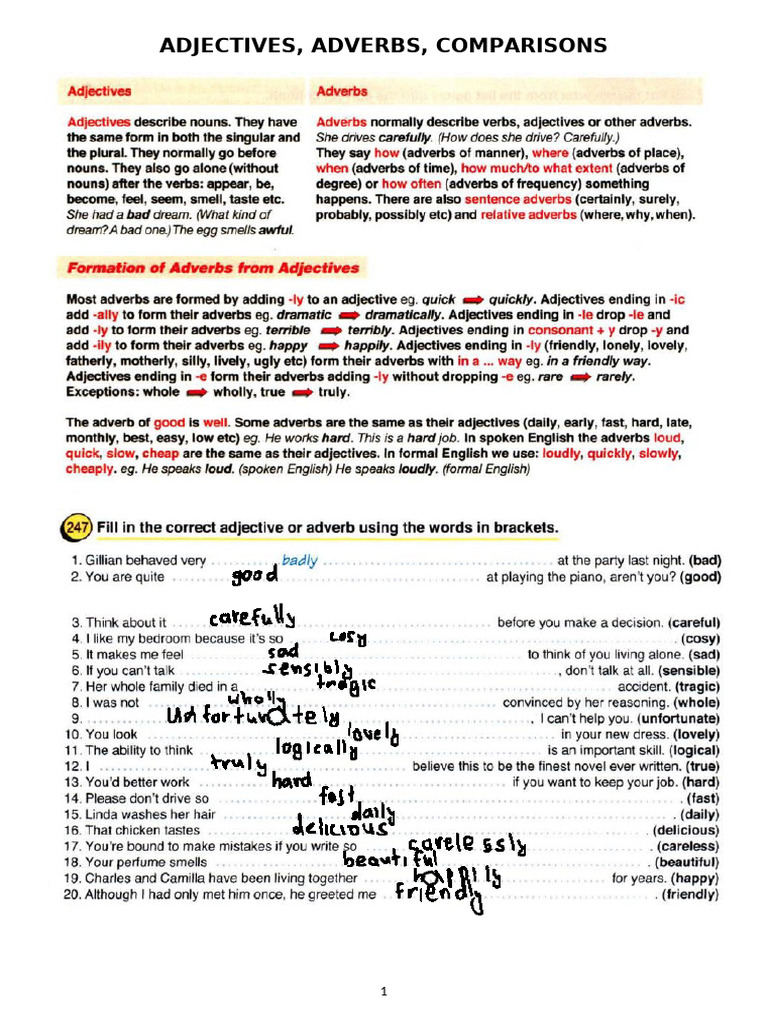 Adjectives Upper | PDF