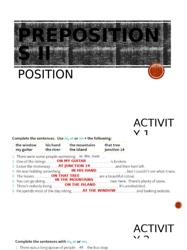 Prepositions II | PDF