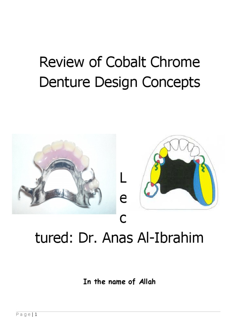Cobalt Chrome Denture Design Overview | PDF | Dentures | Human Tooth