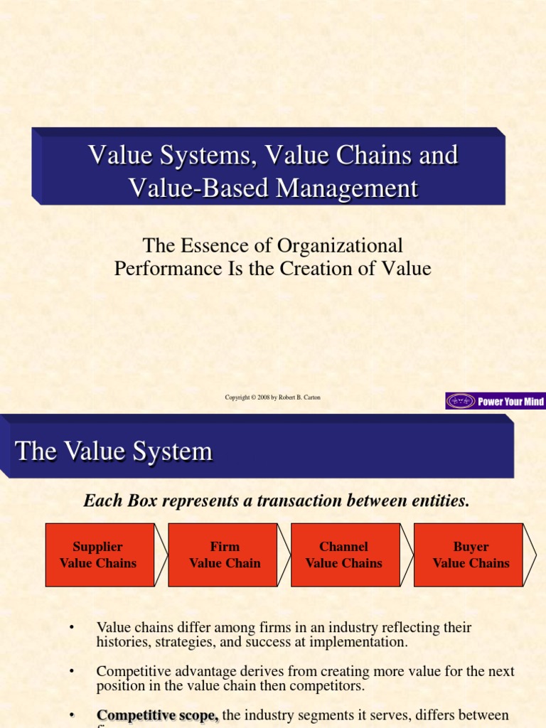 Value Based Management | PDF | Value Chain | Strategic Management