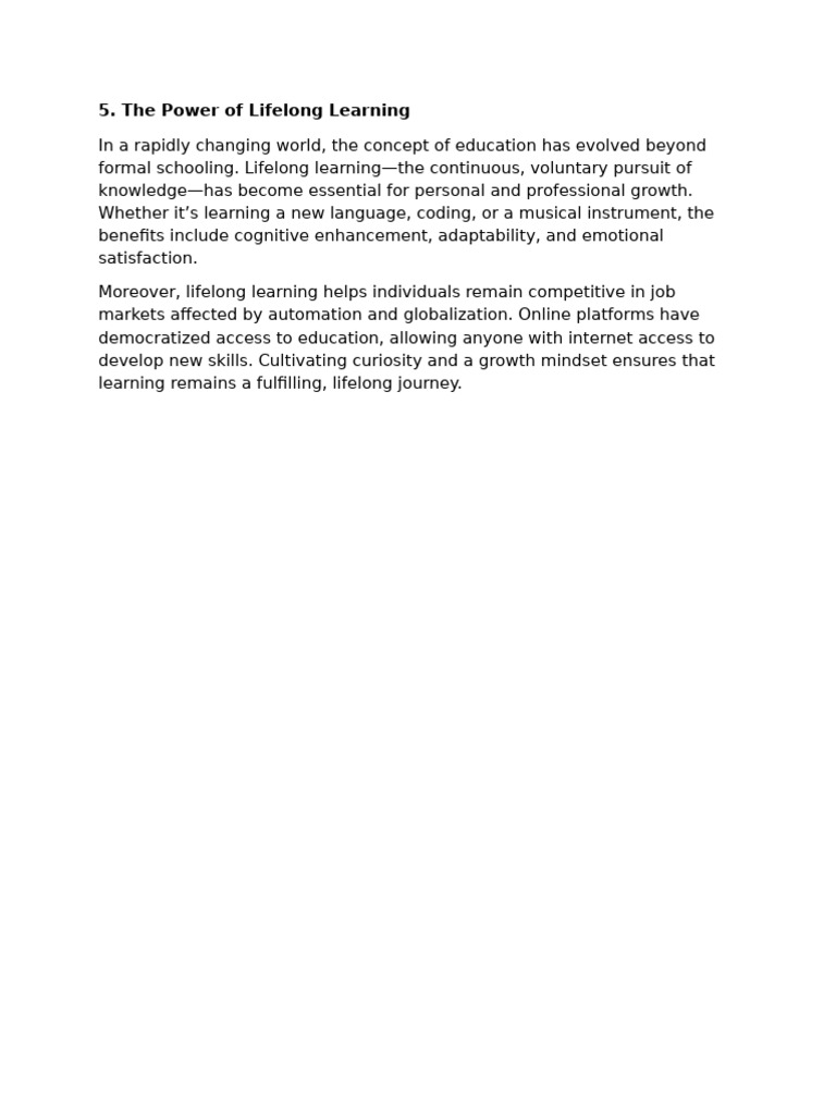 The Power of Lifelong Learning | PDF