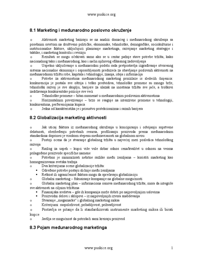 Medjunarodni Marketing | PDF