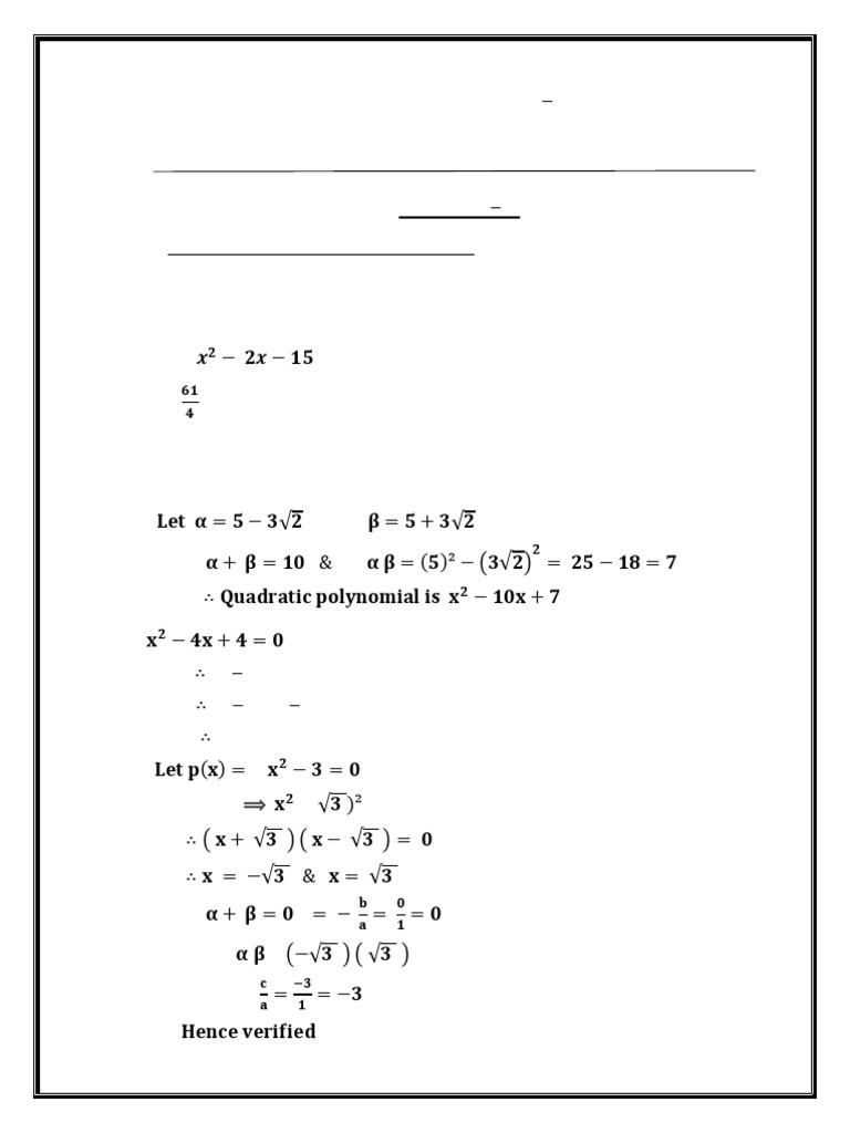 2.polynomials SOLUTIONS | PDF | Zero Of A Function | Polynomial