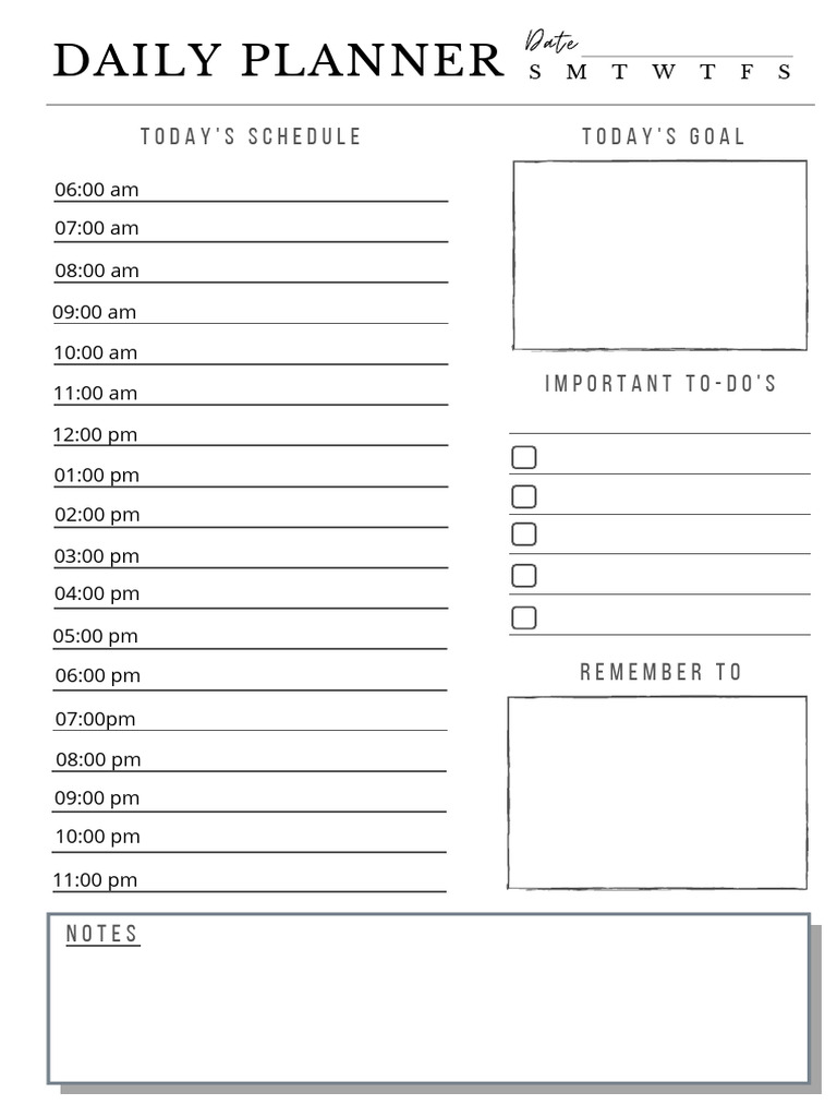 Update Free Daily Planner 2.1 Am - PM 2 | PDF
