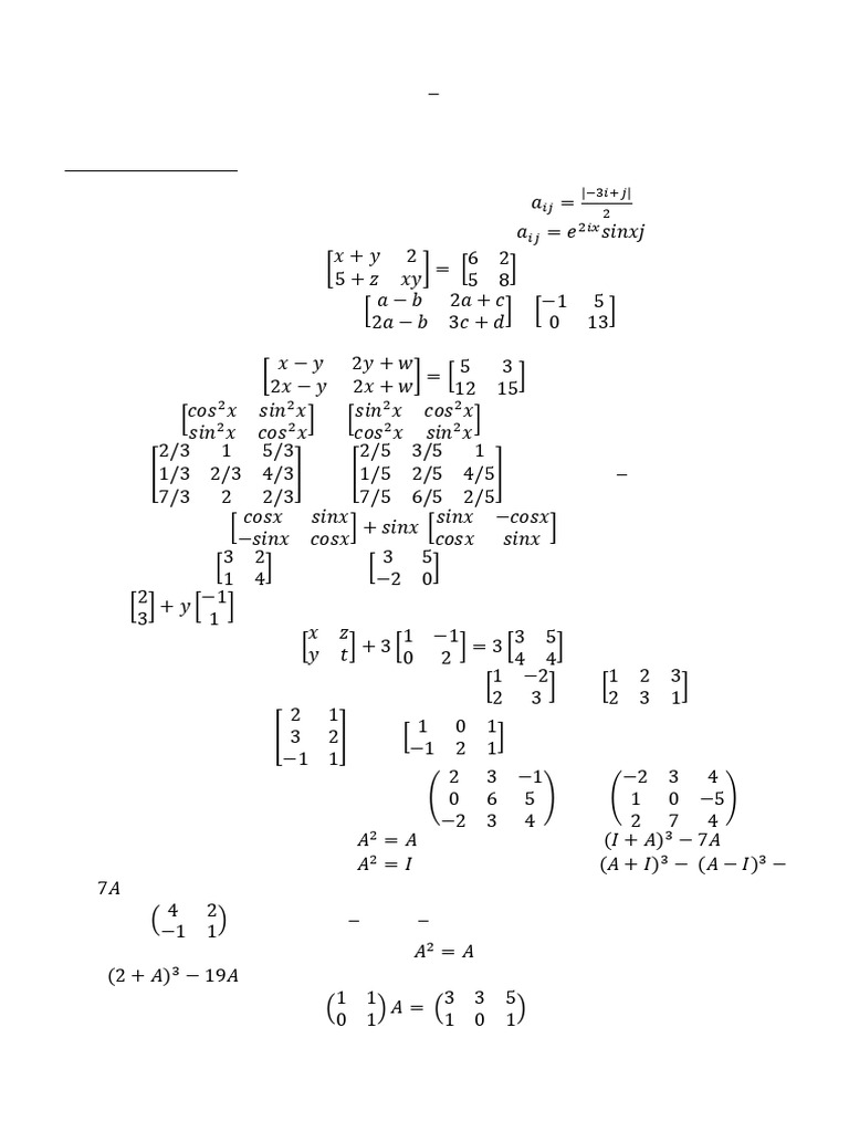 Mathematics Question Bank: Matrices & Determinants | PDF | Mathematical ...