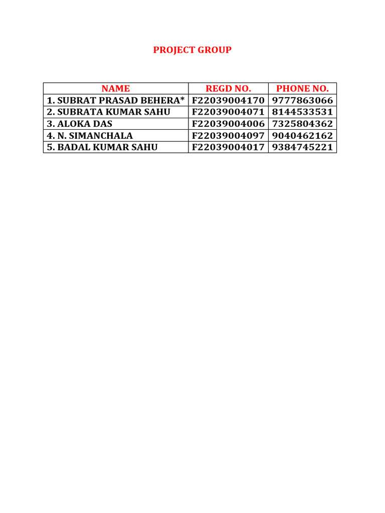 Project Group | PDF