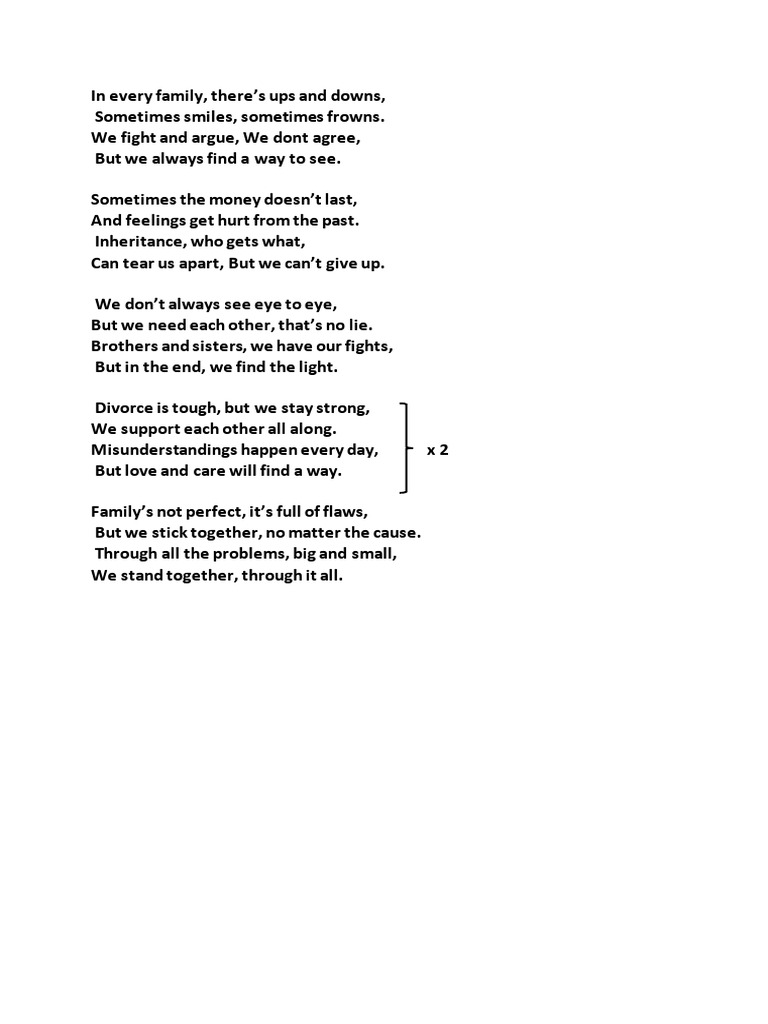 Song About Family Problems | PDF