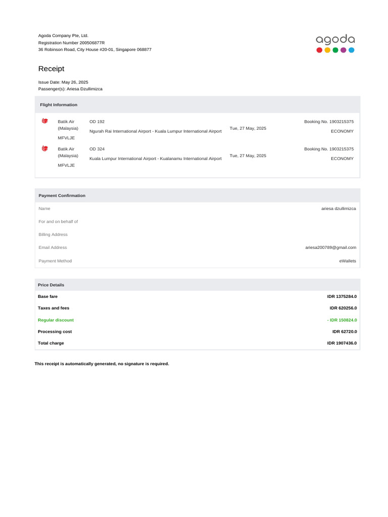 RECEIPT Enclosed | PDF