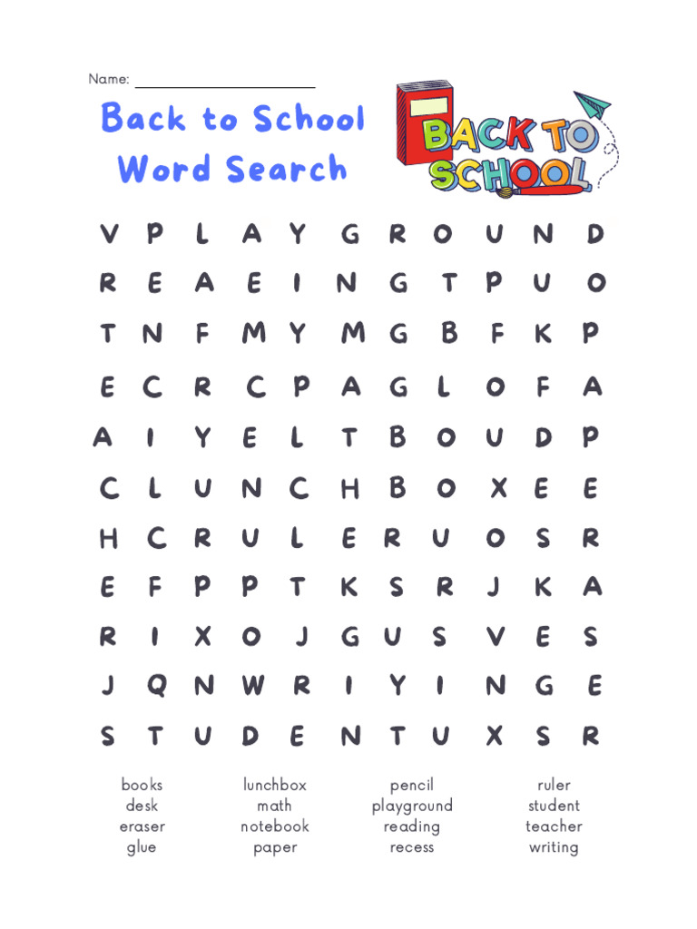 Back To School Word Search Worksheet PDF | PDF