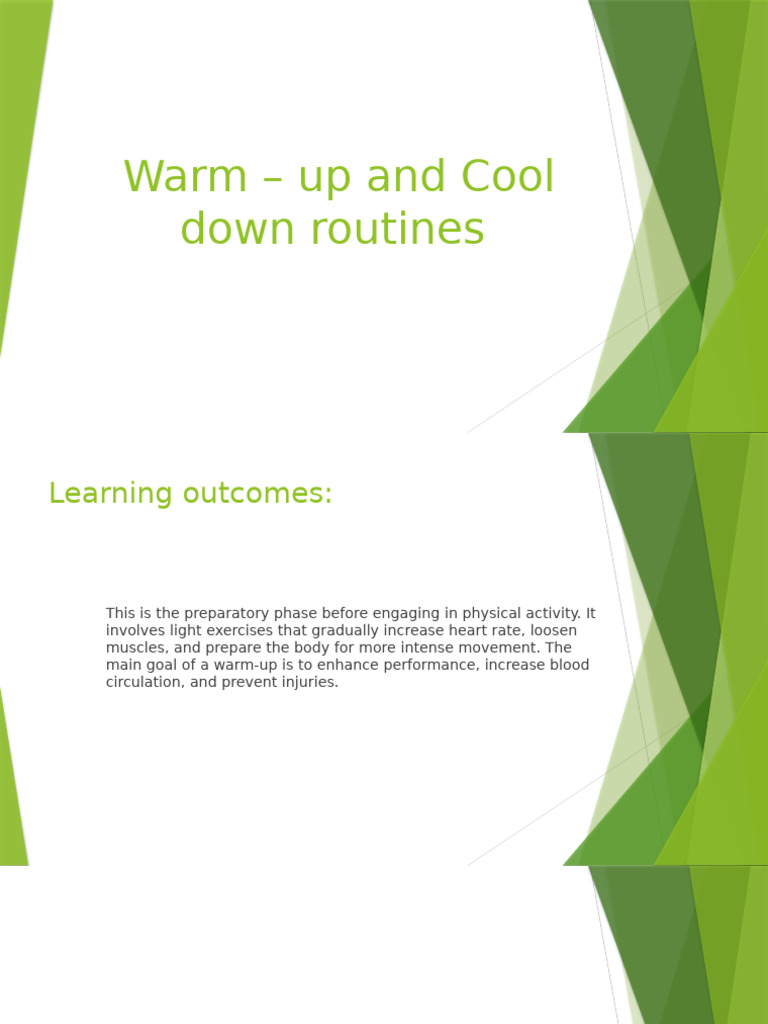 Warm - Up and Cool Down Routines | PDF