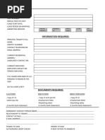 Tenant Information Sheet Template | PDF