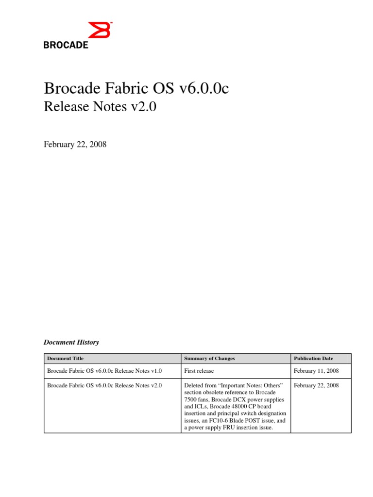 Brocade Fabric OS v6.0.0c | PDF | Quality Of Service | Operating System