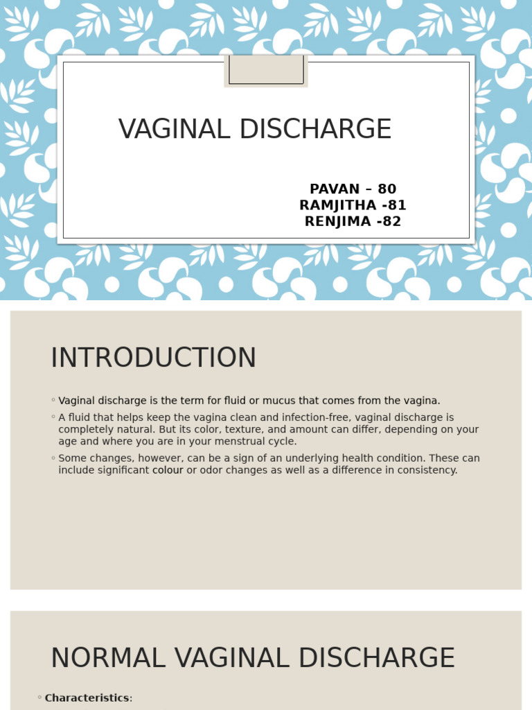 Vaginal Discharge Obgg | PDF | Vagina | Sexually Transmitted Infection