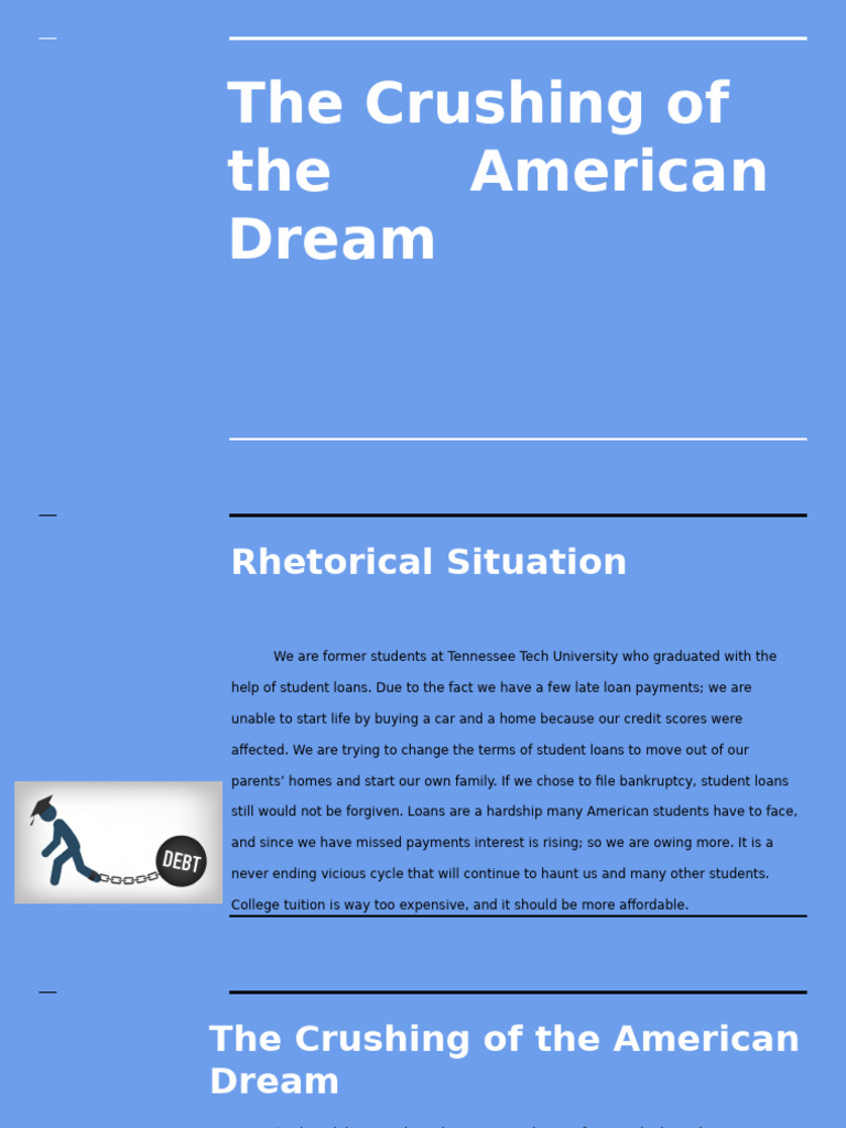 The Crushing of The American Dream | PDF | Cost Of Living | Student Debt