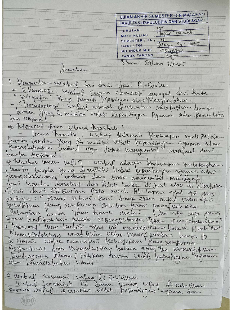 UAS Sahlan Efendi | PDF