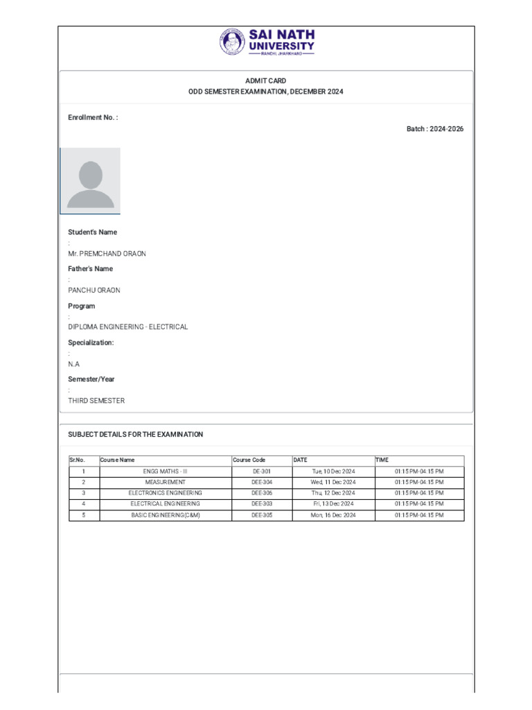 Sai Nath University | PDF