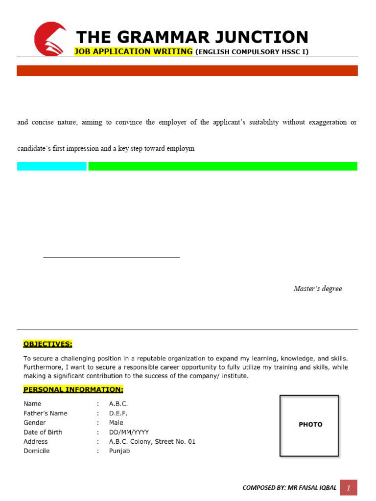 Job Application Writing | PDF