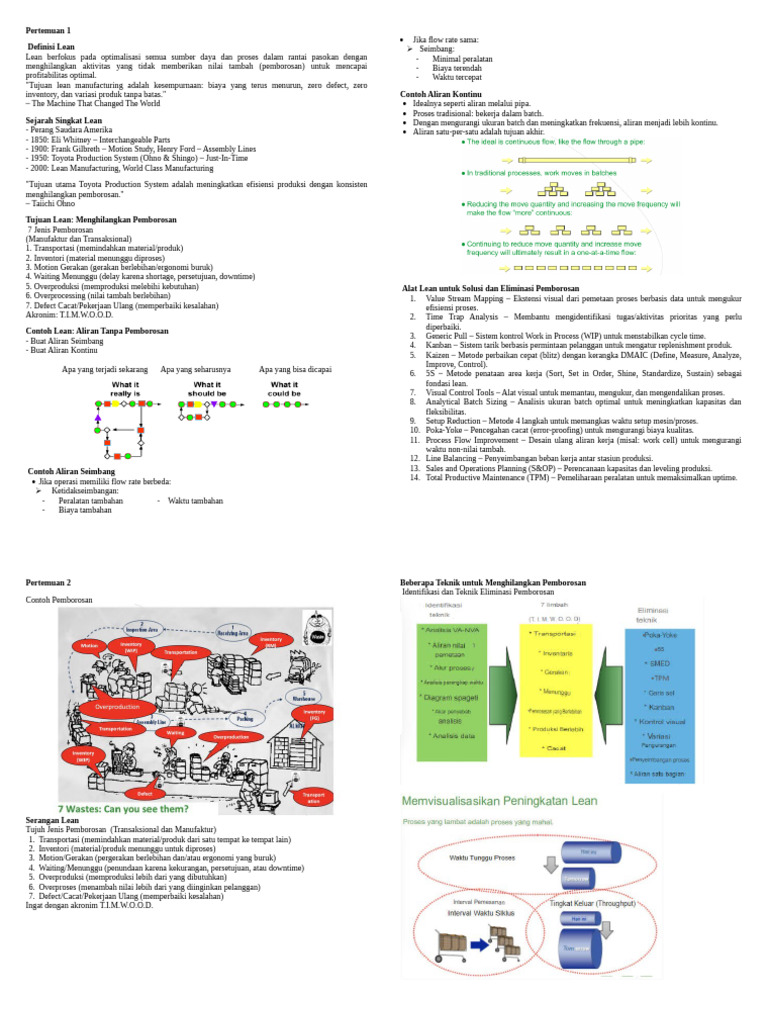 Pengenalan Lean Manufaktur dan Pemborosan | PDF