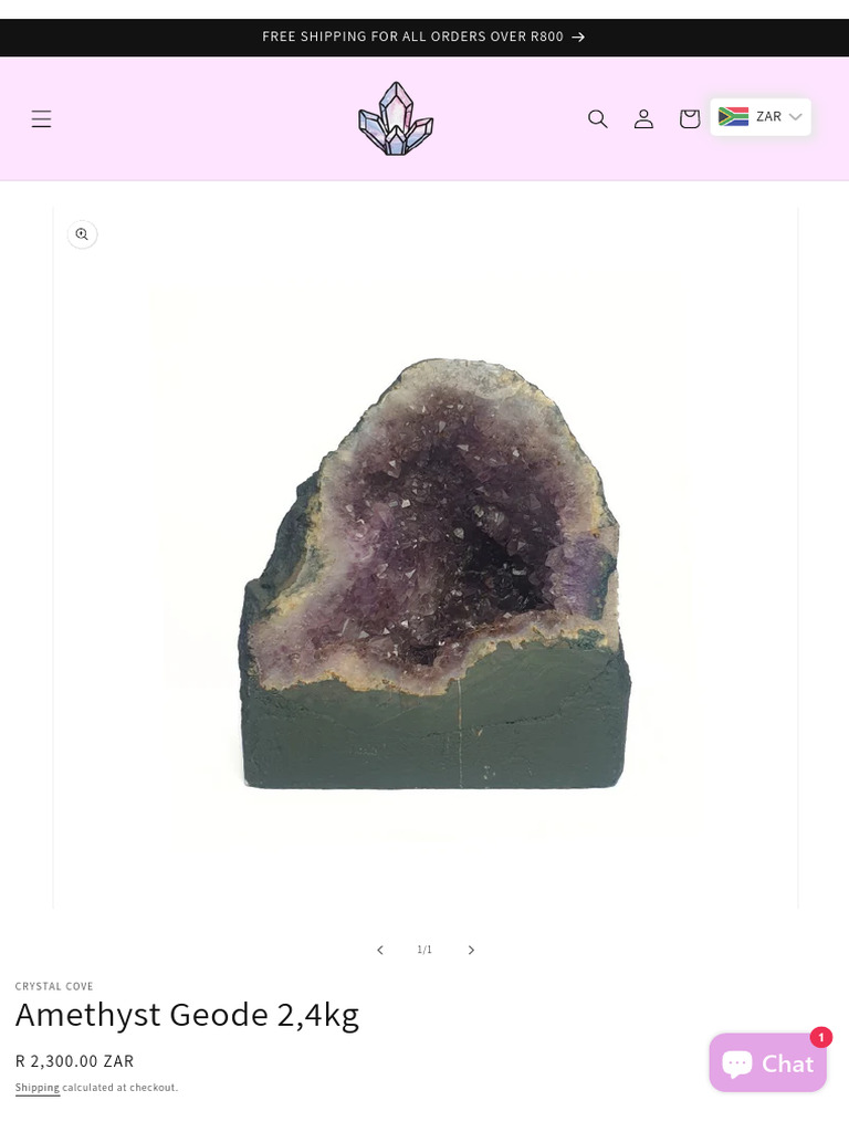 Amethyst Geode 2,4kg - Crystal Cove | PDF