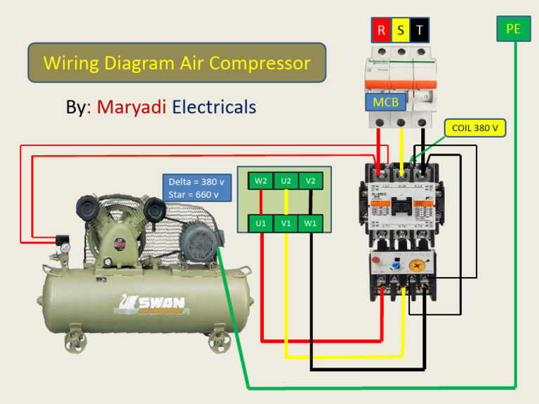 Air Compressor Wiring Diagram 380V | PDF